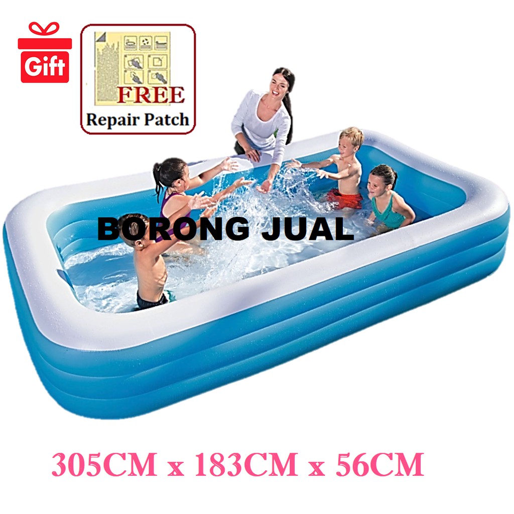 🔥PROMOTION 10184 🔥Inflatable Ring Swimming Pool Safe PVC Bath Basin ...
