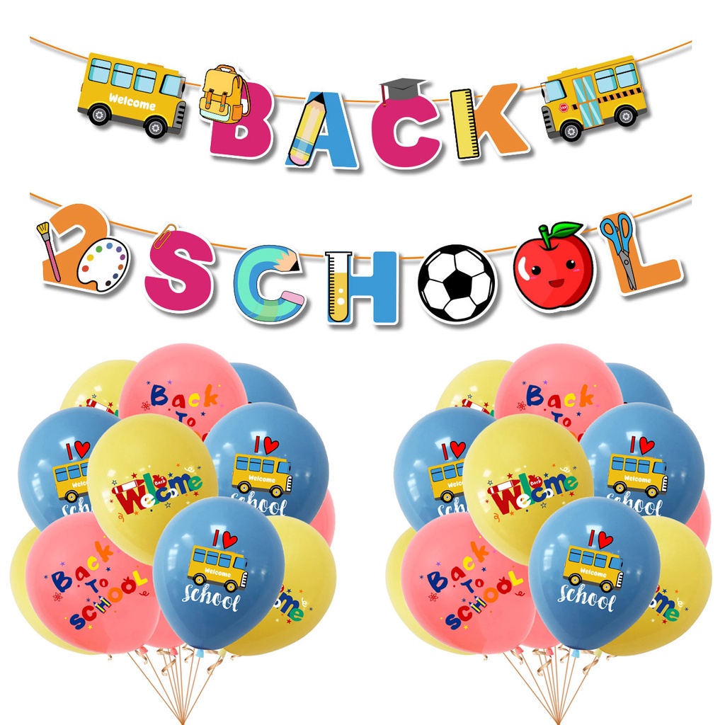 2025 Back To School Classroom Decoration Balloons Banner Kindergarten ...
