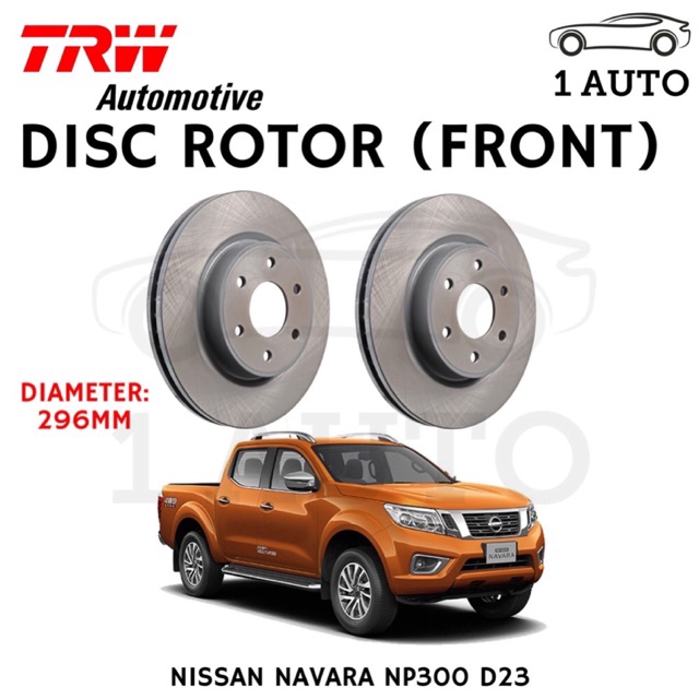 TRW FRONT BRAKE DISC ROTOR for NISSAN NAVARA NP300 D23 (1 SET=2 PIECES ...