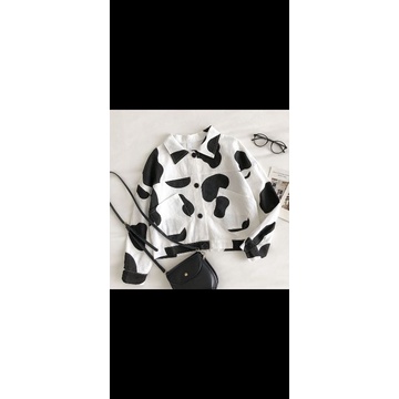 HITAM PUTIH Ready Jacket Korean Cow Black White kawaii cute aesthetic ...