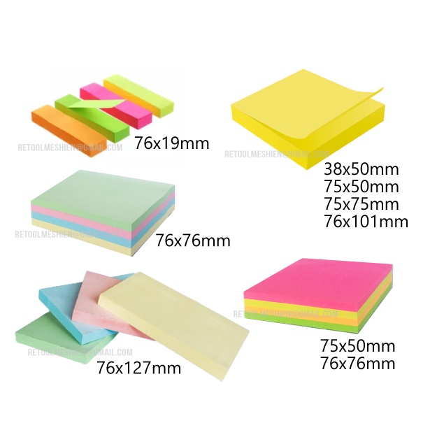 Pastel/Neon/Vibrant Assorted Colors Mix Sticky Note/Memo Sticky Pad ...