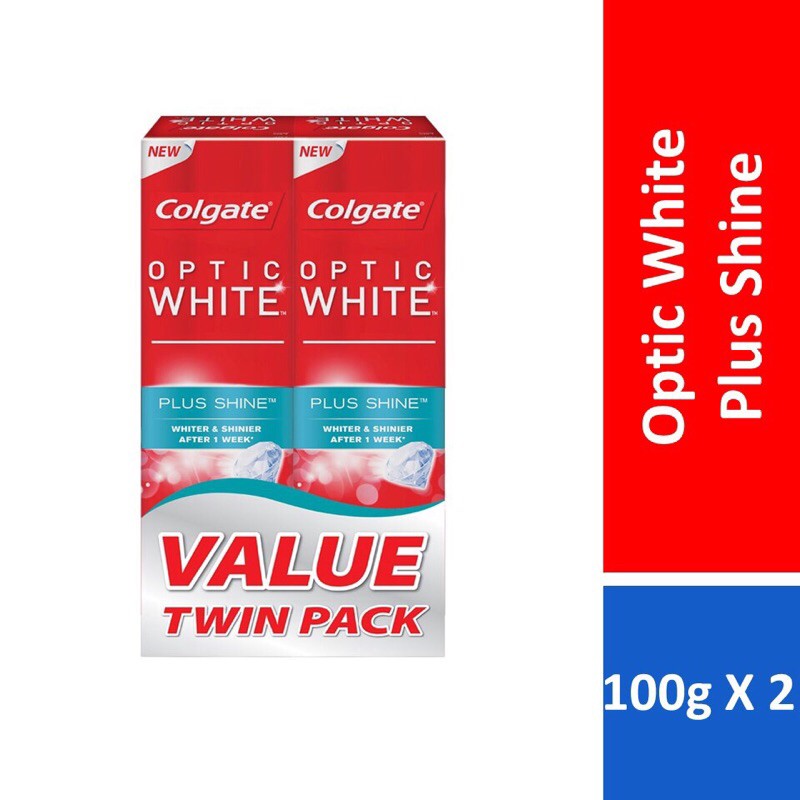 Colgate Optic White Plus Shine Toothpaste 100g x 2 Twin pack | Shopee ...