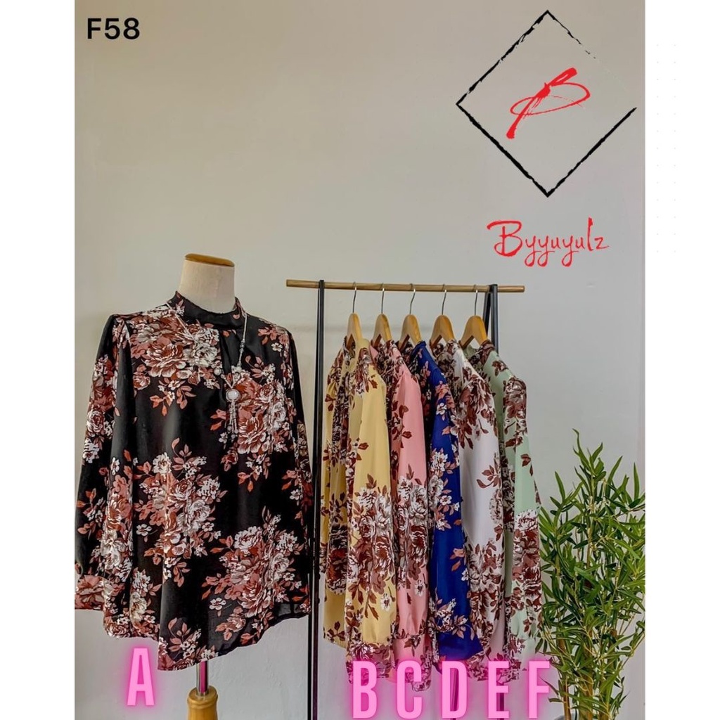 (𝐌𝐔𝐑𝐀𝐇 𝟒 𝐏𝐀𝐒𝐀𝐍𝐆 𝐑𝐌𝟏𝟎𝟎) F58 Muslimah Flora Maxi Blouse/Blouse Labuh Size ...