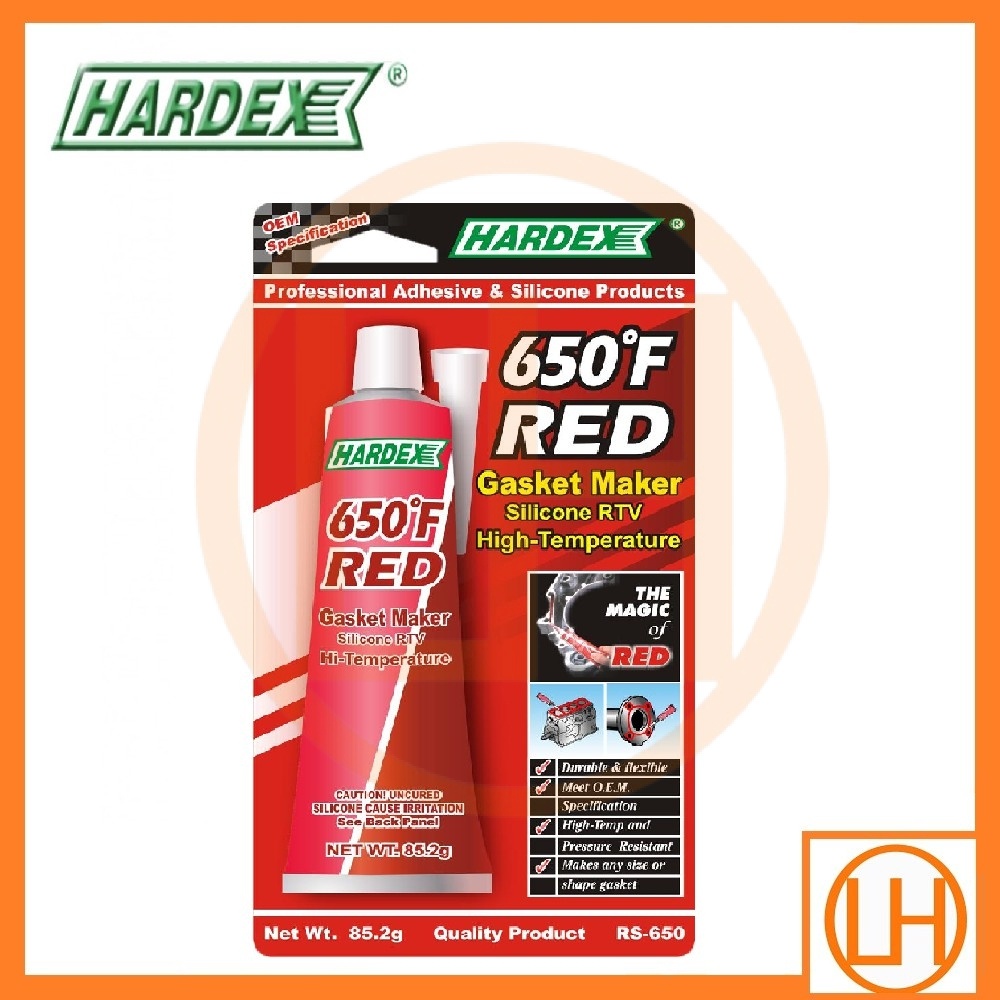Hardex High Temperature 650°F Red Silicone RTV Gasket Maker - RS-650 ...