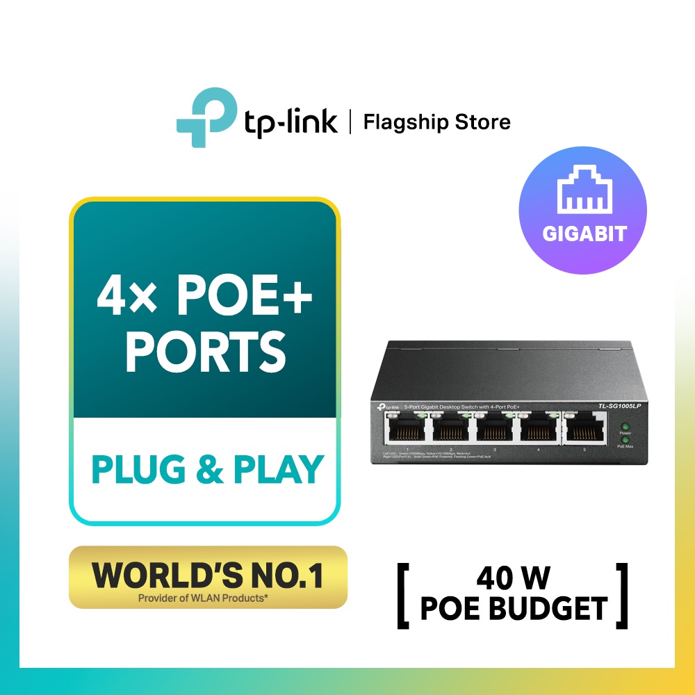 TP-LINK 5-Port With 4-Port PoE 10/100/1000Mbps Desktop Switch TL ...