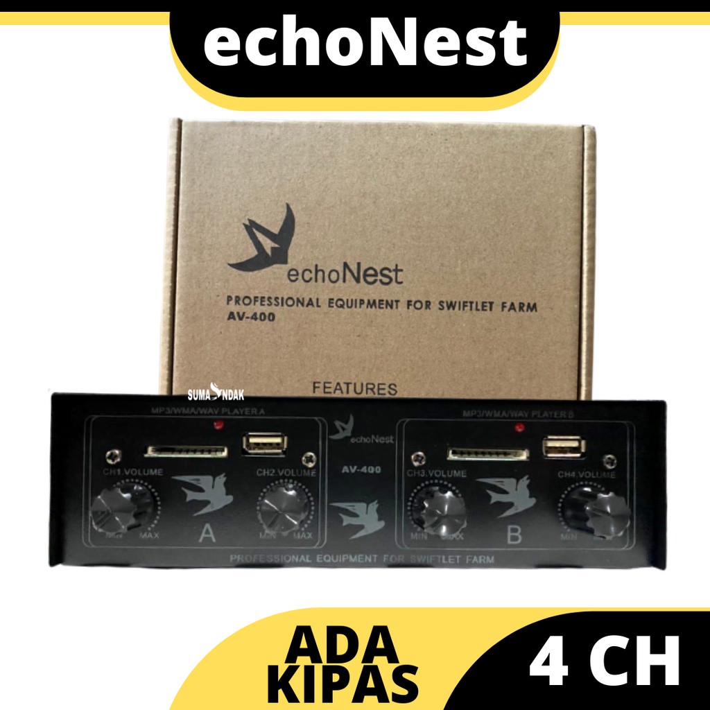 EchoNest Amplifier ( Build in Fan/Ada Kipas ) 4 channel AC/DC | Shopee Malaysia