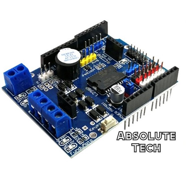 DC Motor Driver L298P Stepper DC Motor Shield, H-Bridge (control 2-4 DC ...