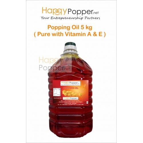 Happypopper Minyak Popcorn Popping Pop corn oil 5kg ( Pure with Vitamin ...