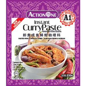 (HALAL) A1 Action One Salted Fish or Cockles Instant Curry Paste ...