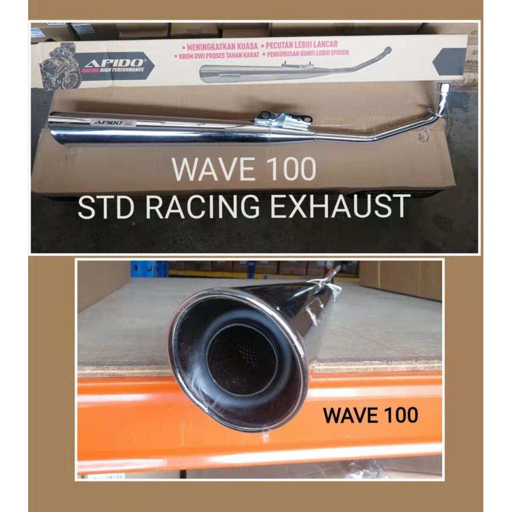 WAVE 100 APIDO STANDARD RACING EXHAUST PIPE HONDA WAVE100 W100 RACING ...