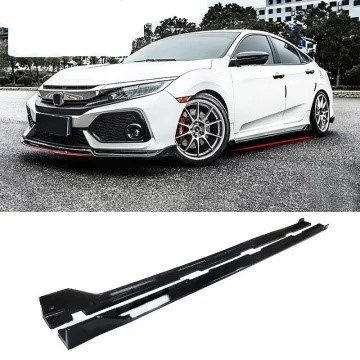 HONDA CIVIC FC 2016-2021 SIDE TYPE R DIFFUSER SKIRTING GLOSSY BLACK ...