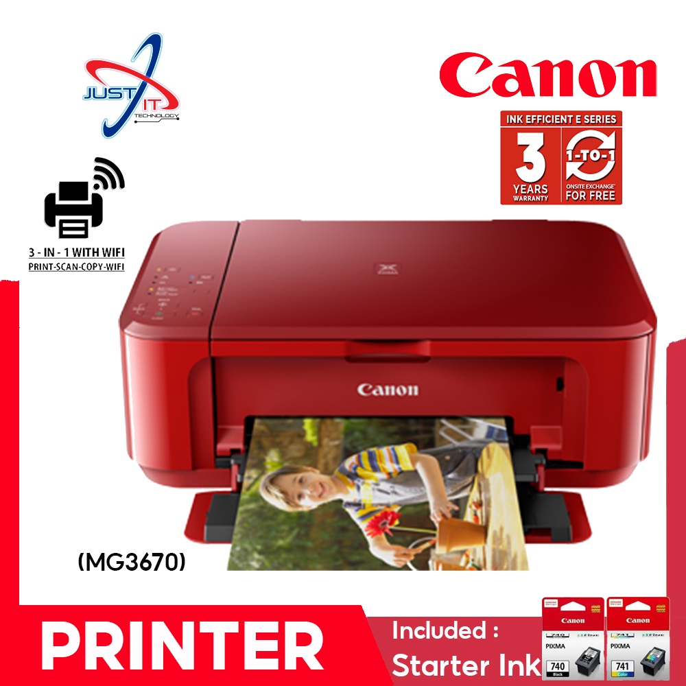 Canon Pixma MG3670 All In One Inkjet Printer (Print, Scan, Copy, Wireless) | Shopee Malaysia