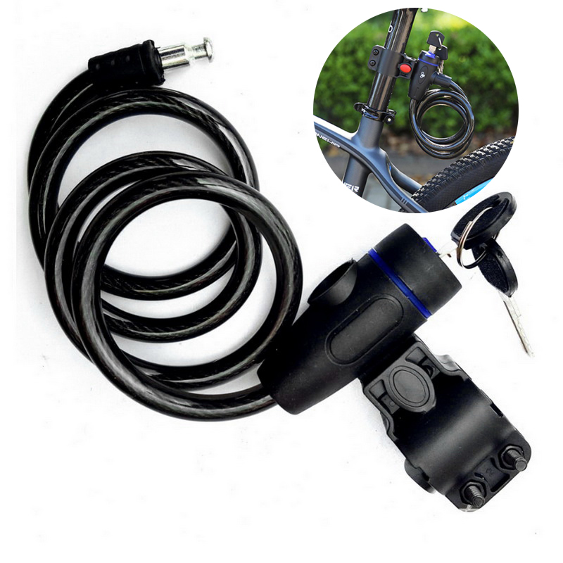 Universal Anti-Theft Locks Bike Locker 1m Long Steel Cable Coil ...