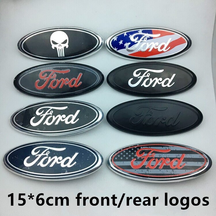 15*6CM Hood/Trunk Bonnet Boot Logos Front/Rear Badge Emblems For Ford ...