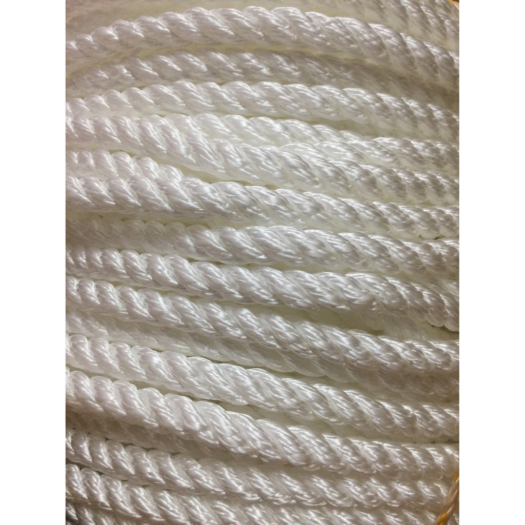 8MM X 200 METER MARINE SUPER SOFT WHITE NYLON 3 STRAND ROPE (KOREA ...