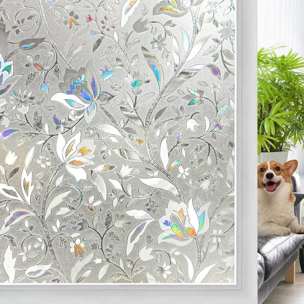 Tulip Window Privacy Film: 3D Stained Glass Window Film Spring Window ...