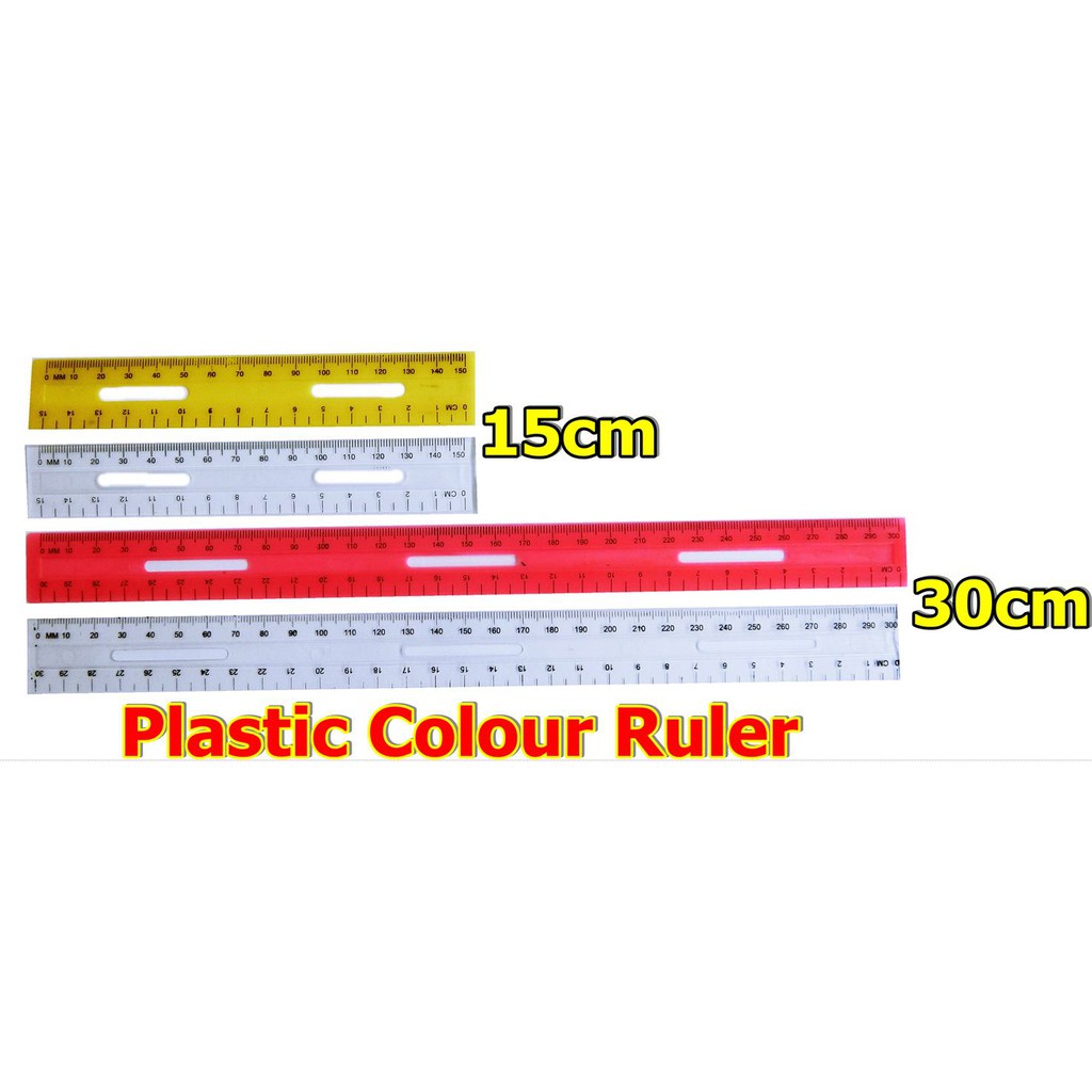 ECONOMY PLASTIC CLEAR RULER 30CM & COLOUR RULER 30CM (PRICE FOR 10PCS ...