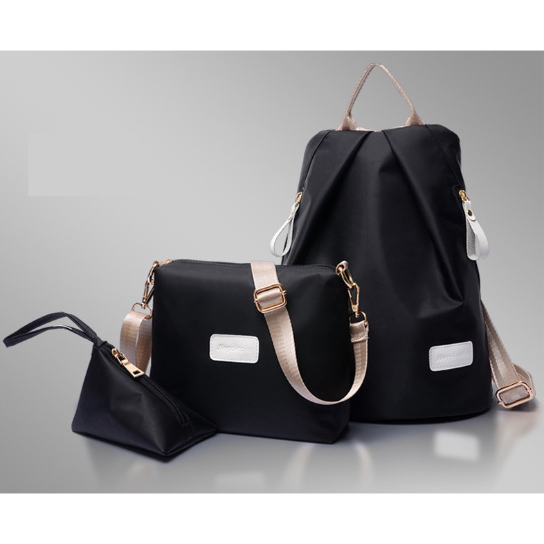 3 in 1 Beg Casual School Bag + Sling + Pouch Anti Theft Beg Sandang ...