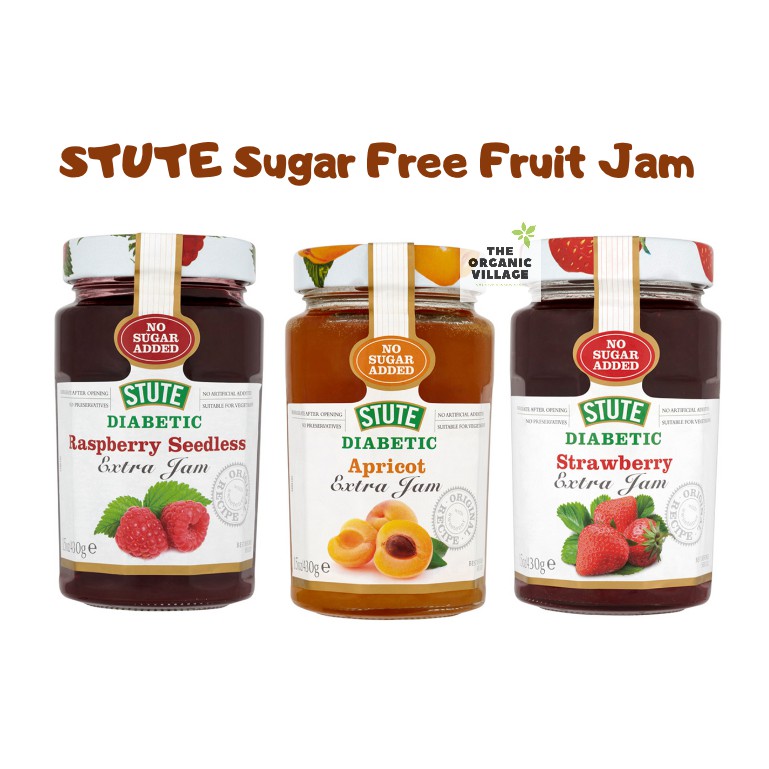 STUTE Sugar Free Fruit Jam (Raspberry/Apricot/Strawberry) 430g | Shopee ...
