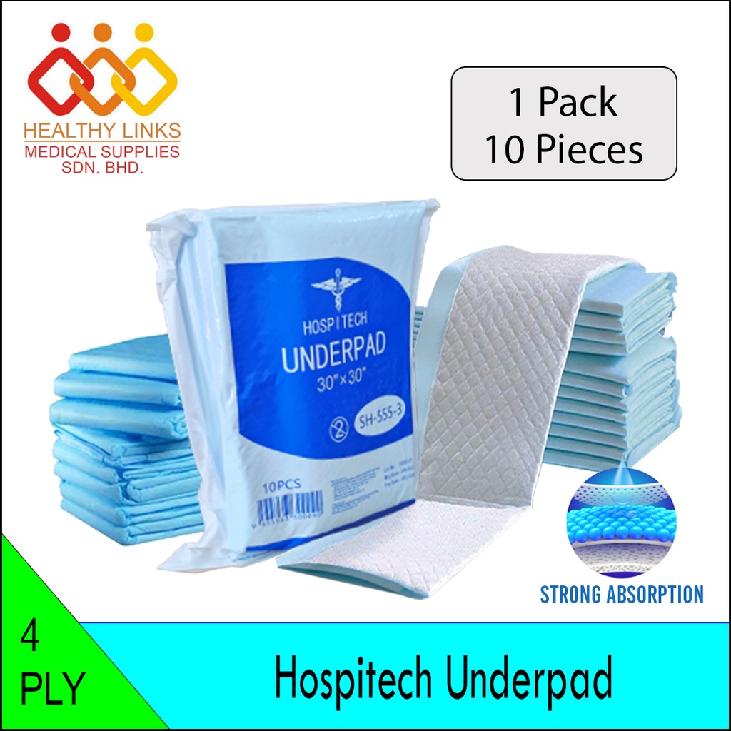 Hospitech 4 Layer / Camsterile 5 Layer Disposable Underpad (1 Pack 10 ...