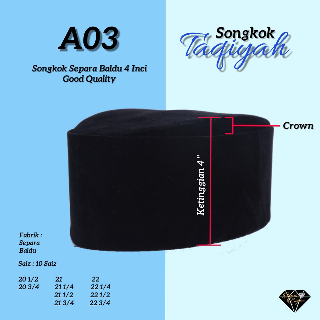 💥(A03) 4 INCH - SONGKOK SEPARA BALDU 4 INCI GOOD QUALITY | SONGKOK ...