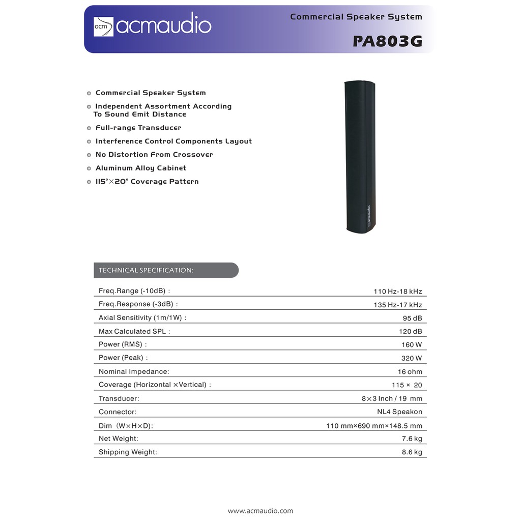 ACM Audio PA803G Commercial Speaker System | Shopee Malaysia