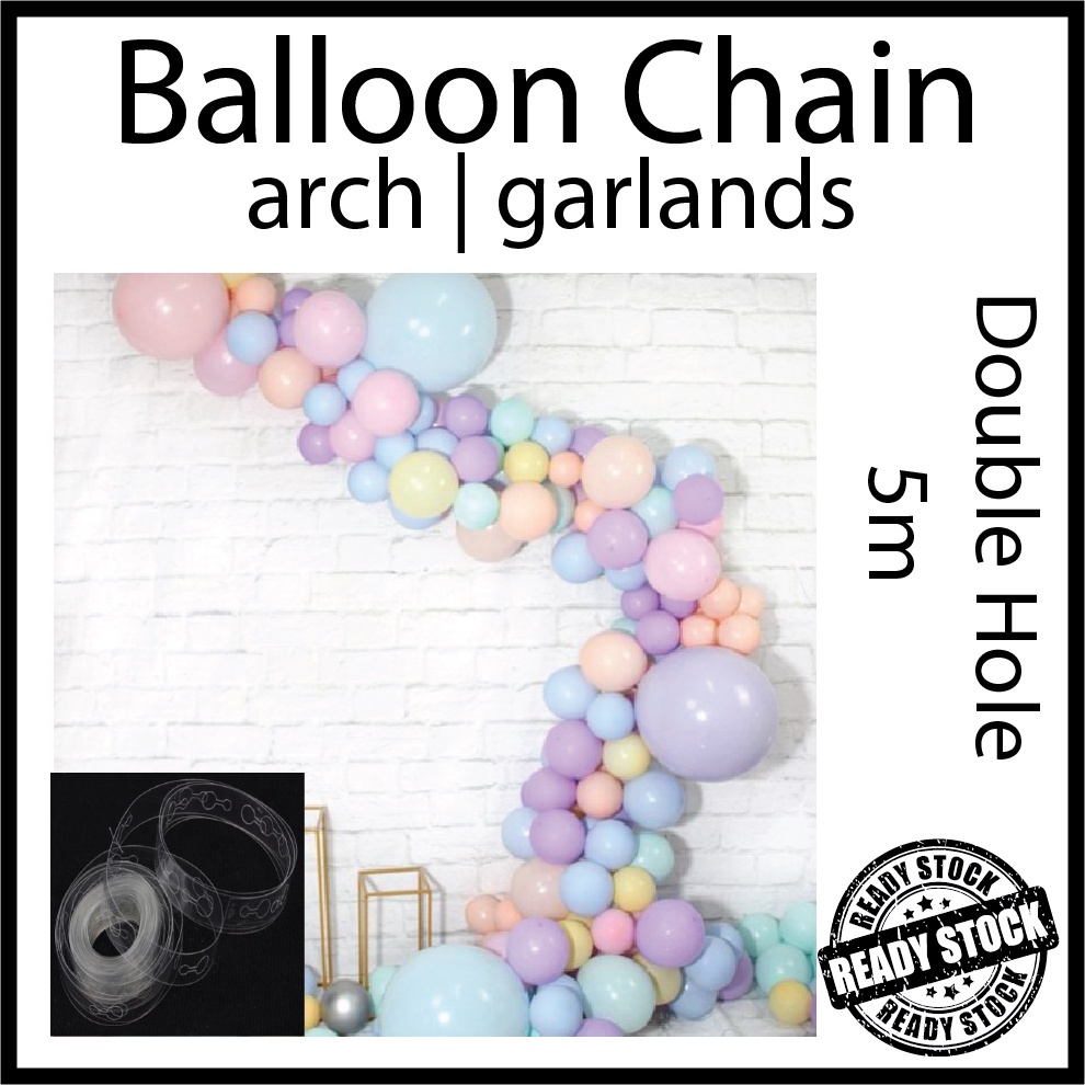5m Double Hole Balloon Chain Strip Arch Garland Party Marquee ...