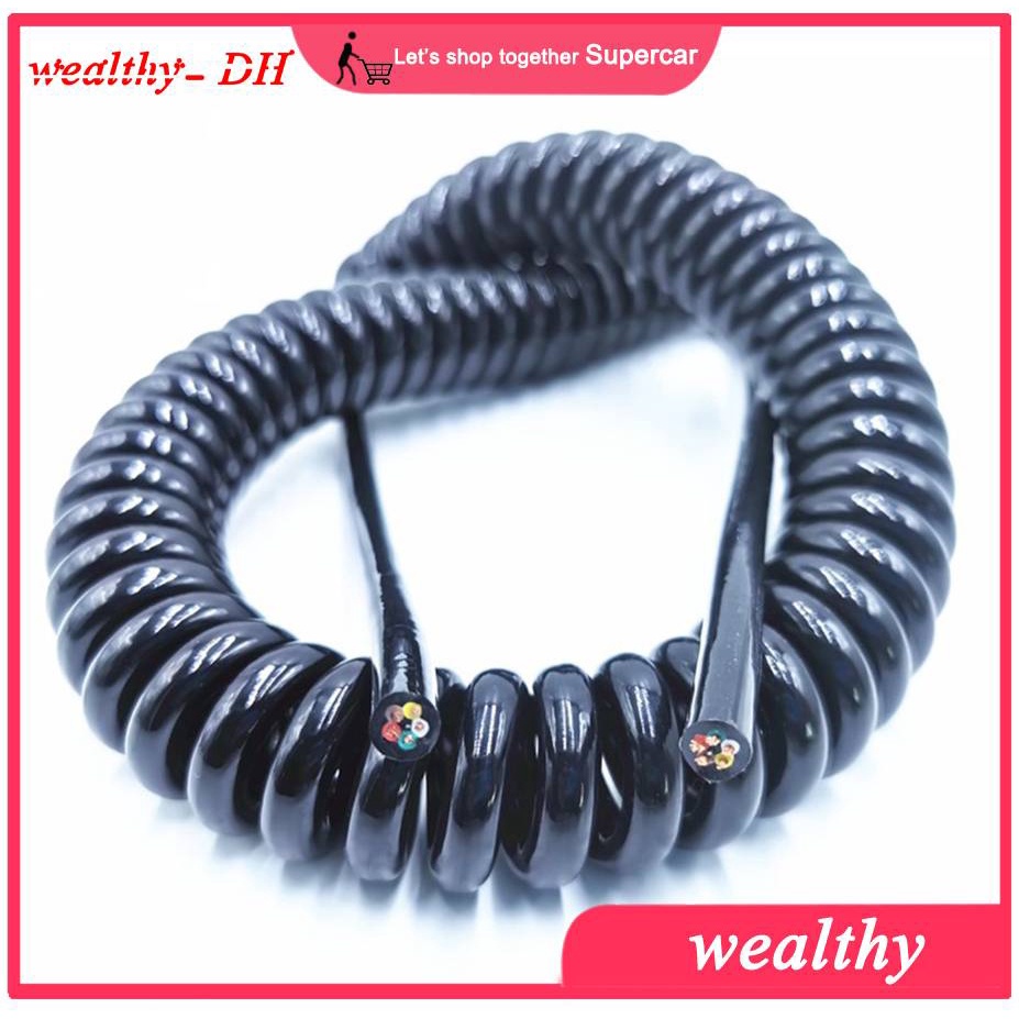 Wire spring spiral cable 2 core -3-4-5-6-8-9-10-12 core 24AWG 0.2mm ...
