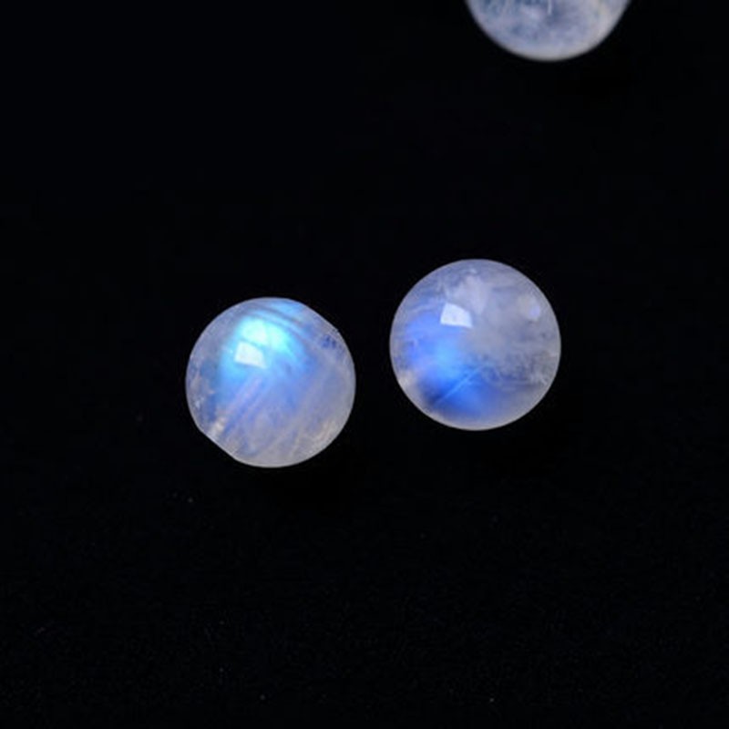 5A Natural Blue Light Moonstone Quartz Crystal Single Bead DIY Jewelry ...