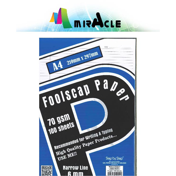 SBS Test Pad Test Sheet Exam Pad Foolscap Paper A4 (NARROW LINE) 70gsm ...
