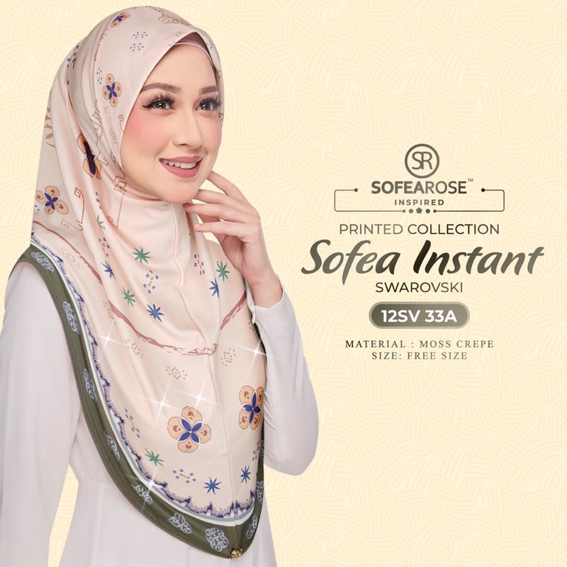 Tudung Sofearose Tudung RAYA 2024 With Diamonds Mudah Dipakai Instant Hijab Beli 3 Free Paper ...