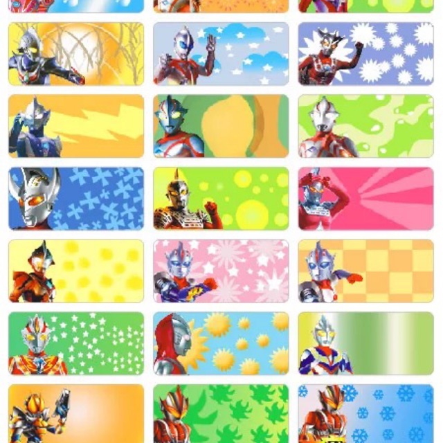 (M) Ultraman 39pcs Sticker Nama Kalis Air (Waterproof Name Sticker ...