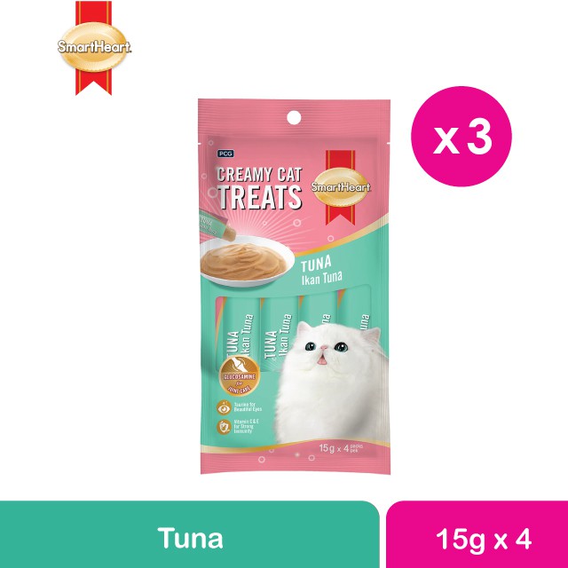 Smart Heart Cat Creamy Treats - Tuna (15g x 4 x 3 Packs) | Shopee Malaysia