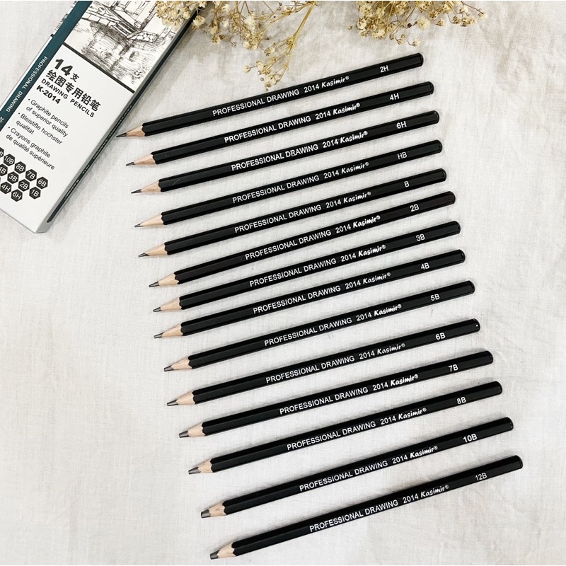 Pencil Pensil (14 pcs/lot graphite pencil set 6h 12b) | Shopee Malaysia