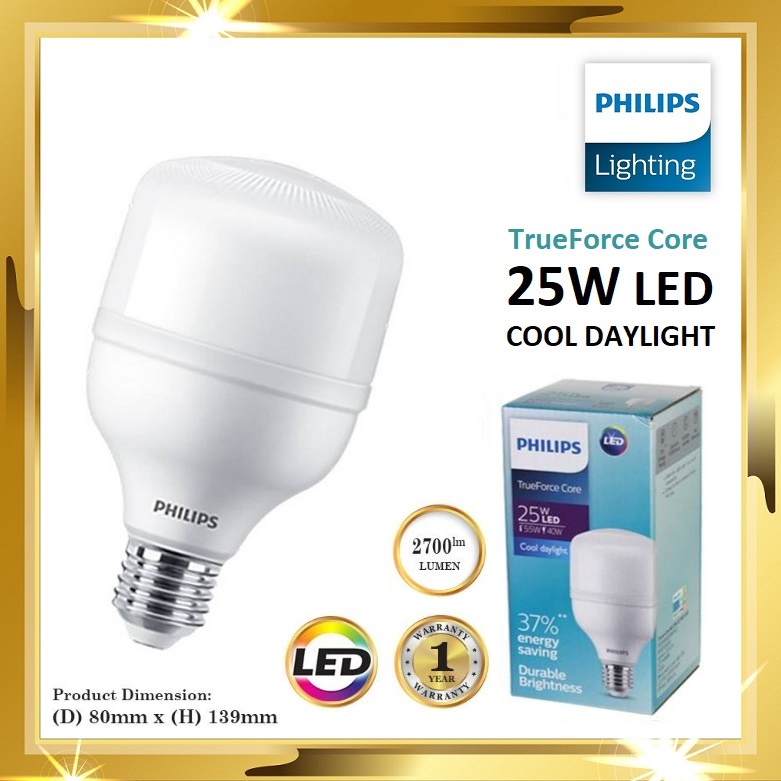 PHILIPS 25w High Lumen LED Bulb E27 Daylight TrueForce / MENTOL LED TERANG True Force | Shopee ...