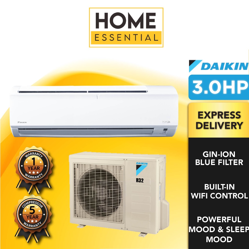 Daikin 1.0HP - 3.0HP R32 Non Inverter Air Conditioner | FTV-P Series ...