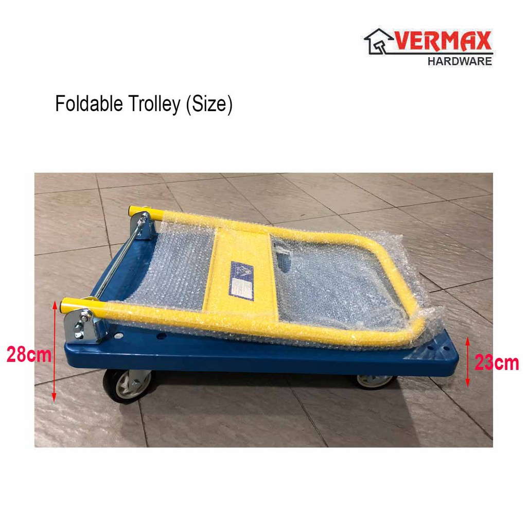 [ORIGINAL BLUE LION] PVC Platform Hand Truck Trolley Foldable Yellow ...
