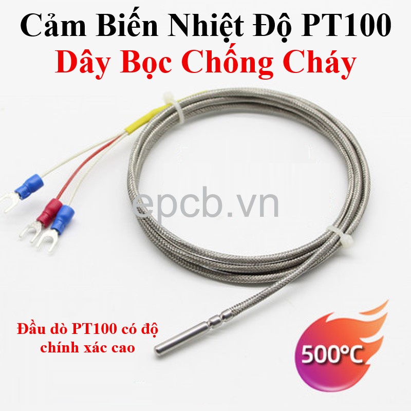 Pt100 temperature sensor high heat resistant protection wire | Shopee ...
