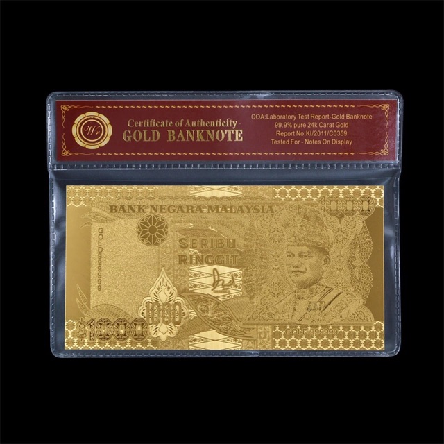 24K Gold Plated RM1000 Note | Shopee Malaysia