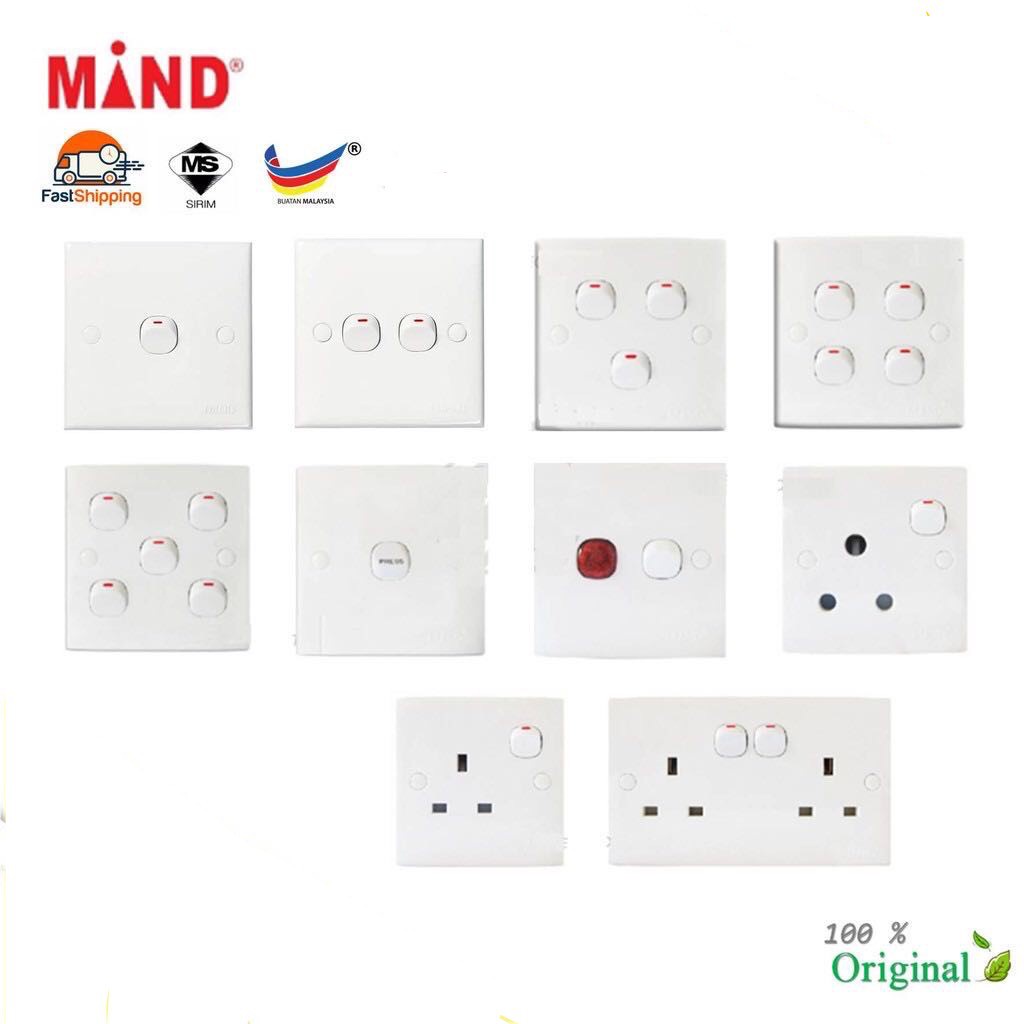 MIND 2K Series Switches and Socket Outlet (SIRIM) 13A Switch socket ...