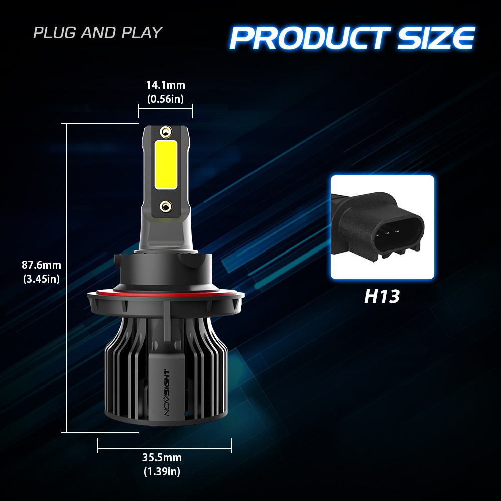 Novsight newest N39 H7 H4 H11 9005 9006 Headlight H1 H3 H13 Car LED ...