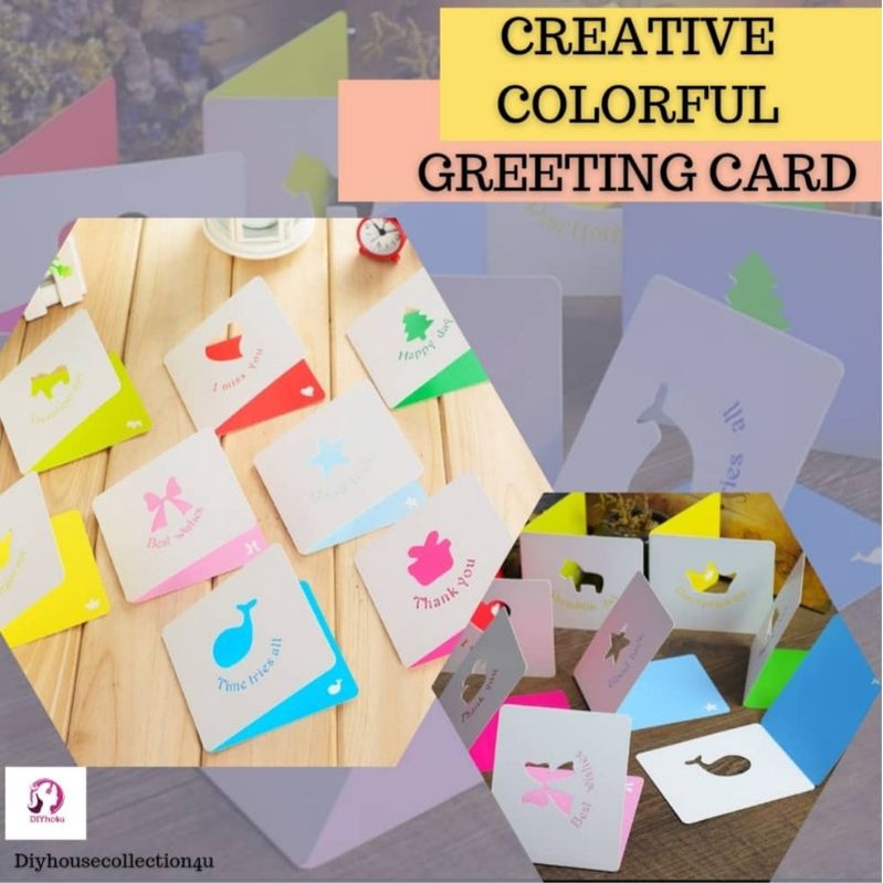 (8.6 x 10cm) Creative Colourful Small Greeting Card | Shopee Malaysia