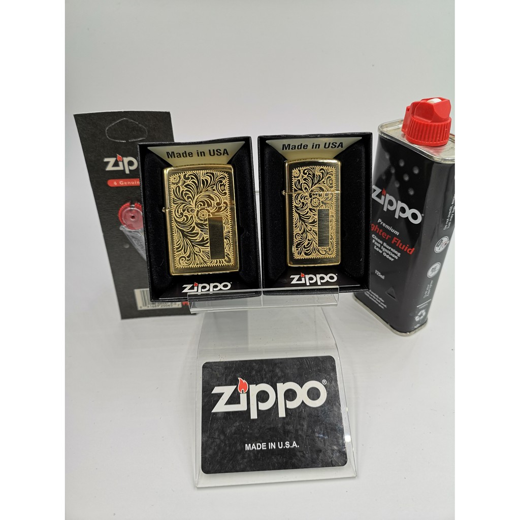 BUY 1 FREE 2 GIFT* ZIPPO 352B REG BRASS VENETIAN /SLIM BRASS VENETIAN / SET BRASS VENETIAN ...