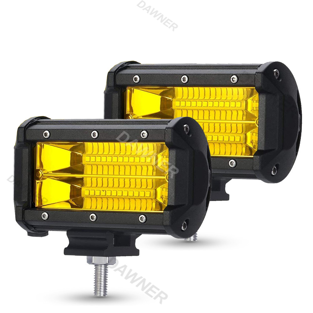 72W Yellow LED Light Bar 12V 24V Spot Beam LED Work Light Bar for Off ...