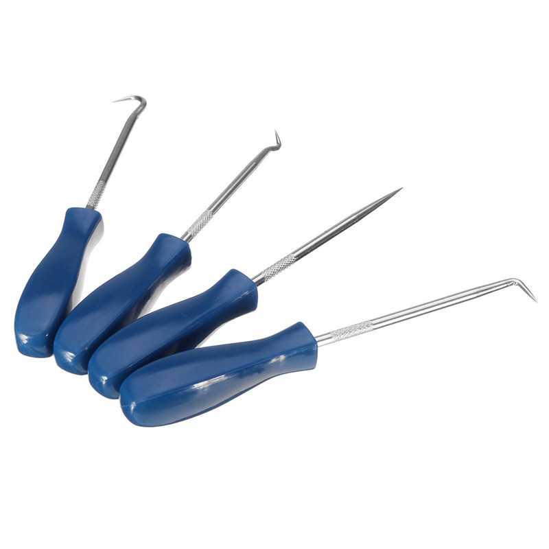 Universal 4Pcs Car Auto Straight Angled Hook Pick Set O Ring Oil Seal ...