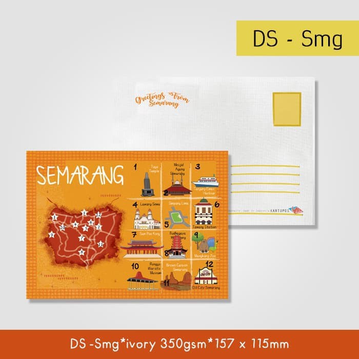 Posnesia Indonesia Tourist Map Postcard/Postcard Map Of Indonesian ...