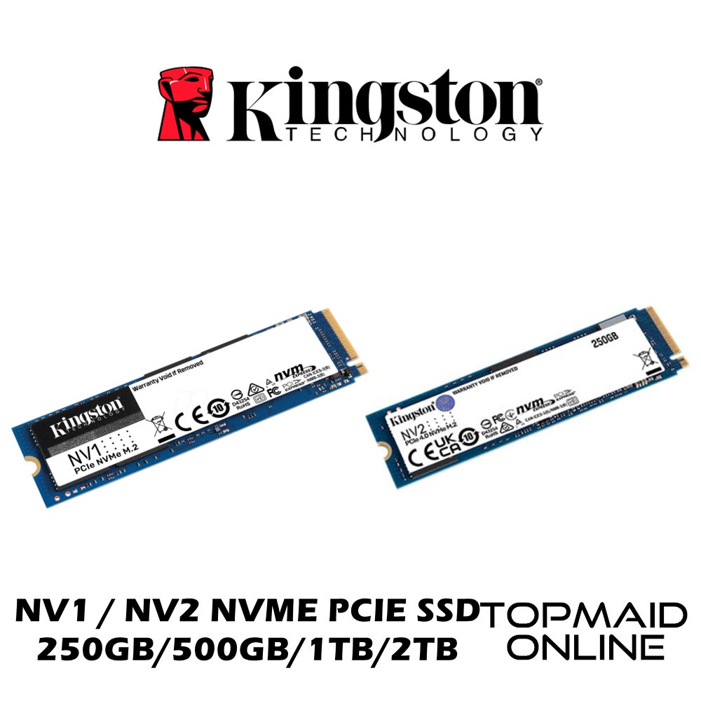 KINGSTON NV1 / NV2 250GB / 500GB / 1TB / 2TB PCIE GEN 3X4 / PCIE GEN ...