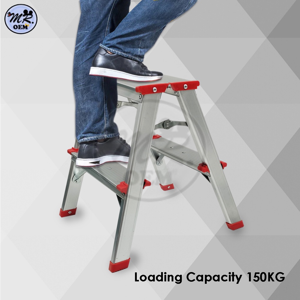 MR OEM High Quality 2 Step Aluminium Double Side Ladder Tangga Rumah ...