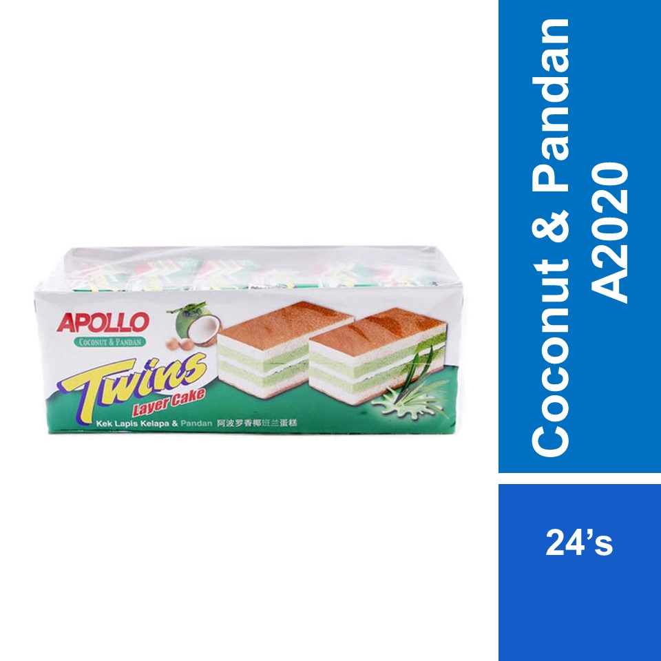 Apollo Coconut & Pandan Twin Cake A2020 24's | Shopee Malaysia