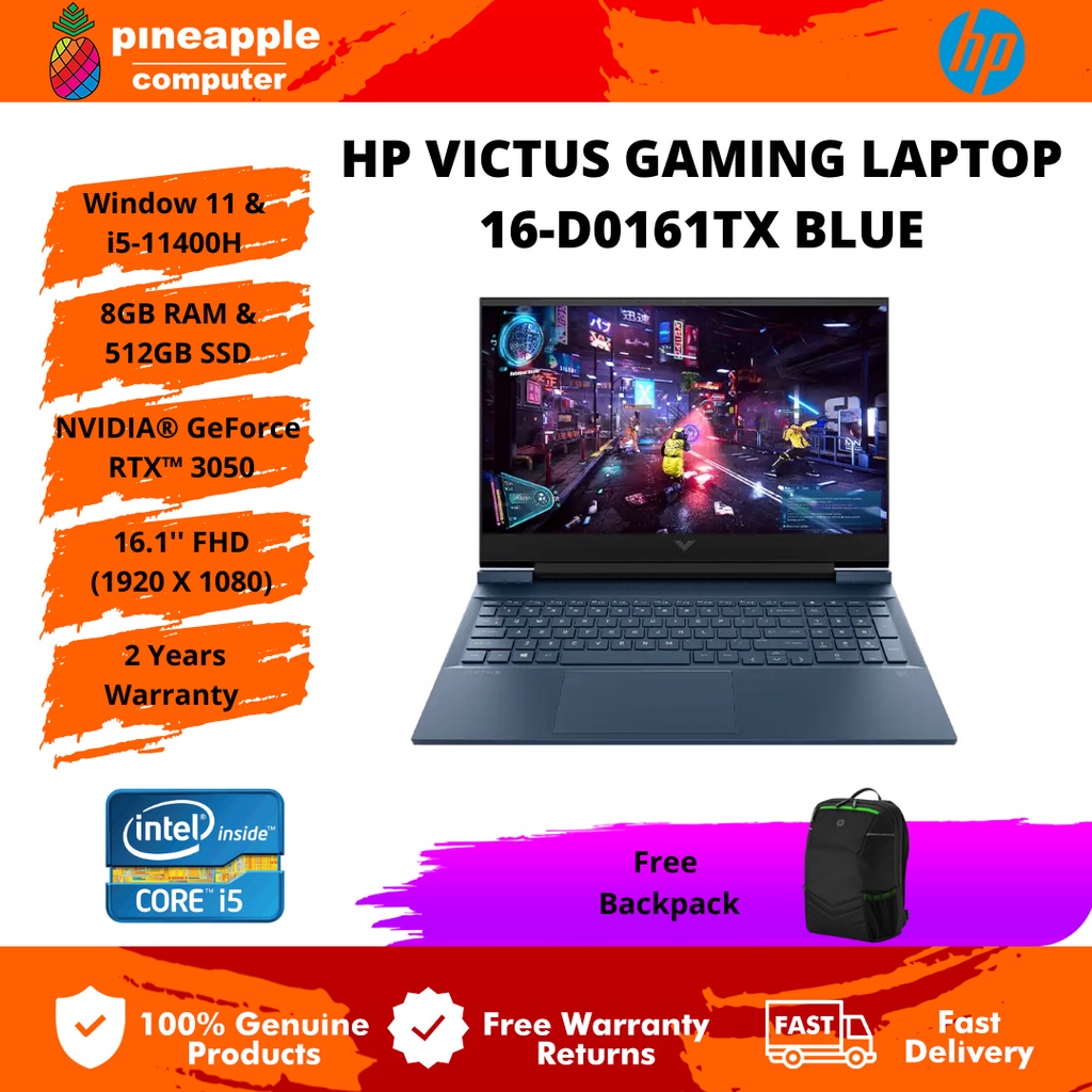 HP Victus Gaming Laptop 16-D0161TX Blue [Intel core i5 11400H, 8gb ram ...